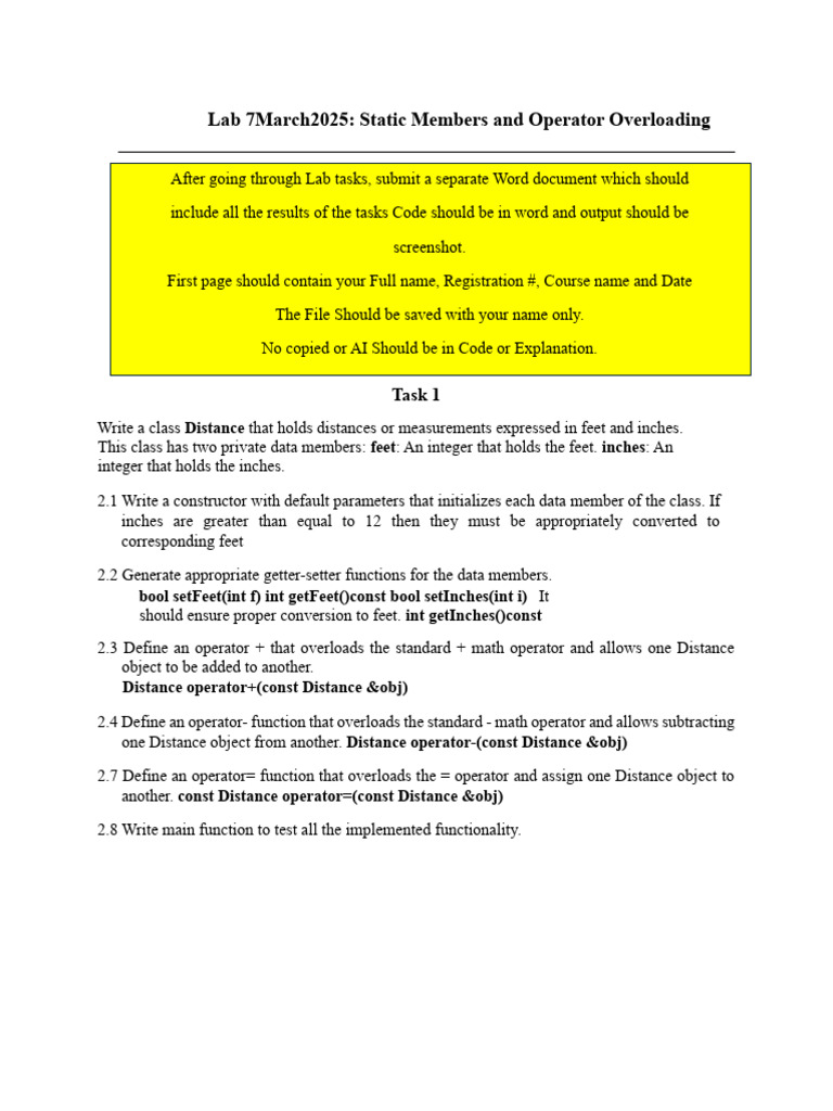 Lab7March Operator Overloading1 | PDF | Parameter (Computer Programming) | Matrix (Mathematics)