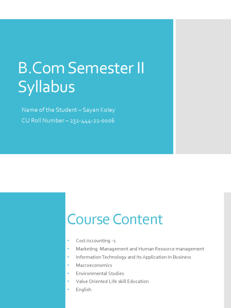 Sem II Syllabus (1) TD | PDF