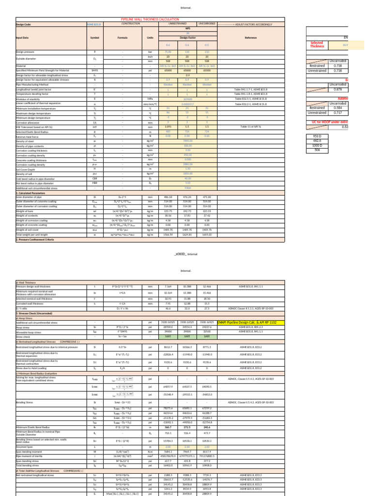 Pipeline Wall Thickness Calculation Guide | PDF | Civil Engineering | Continuum Mechanics