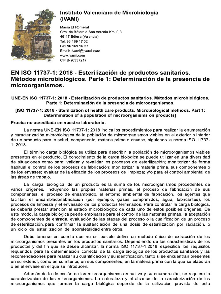 EN ISO 11737-1 - 2018 - Esterilización D... Presencia de ...