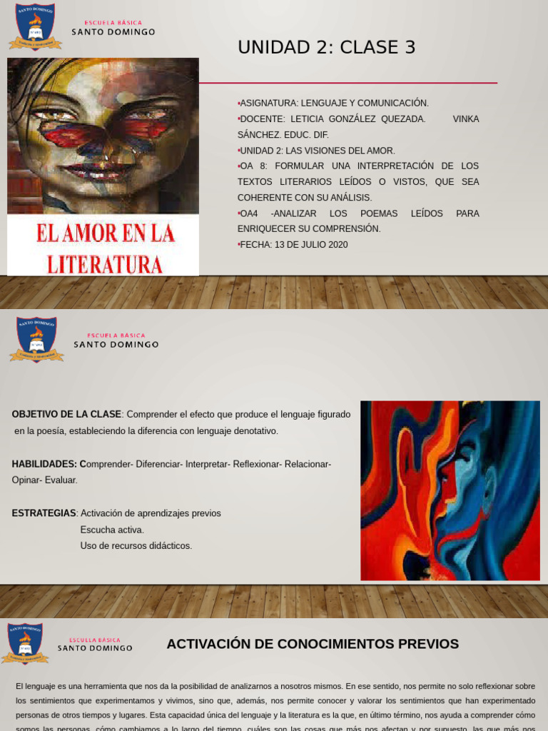 CLASE 3 -8°Lenguaje (Unidad 2) (1) | PDF | Poesía | Amor