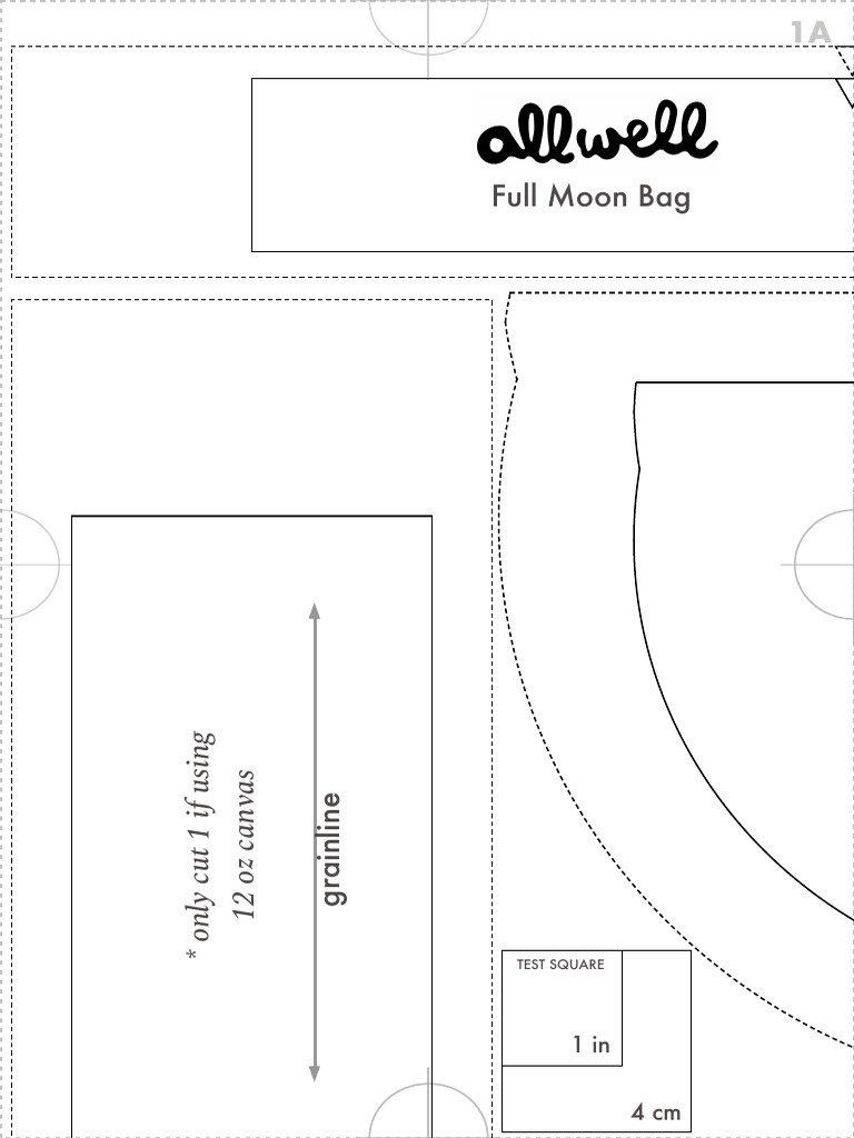 All Well - FULL MOON BAG - Sewing Pattern - Print at Home | PDF
