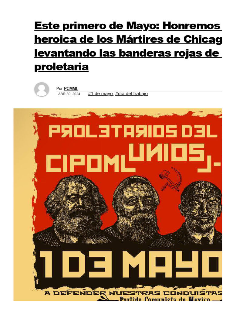 Lucha Proletaria: Honrando a los Mártires | PDF