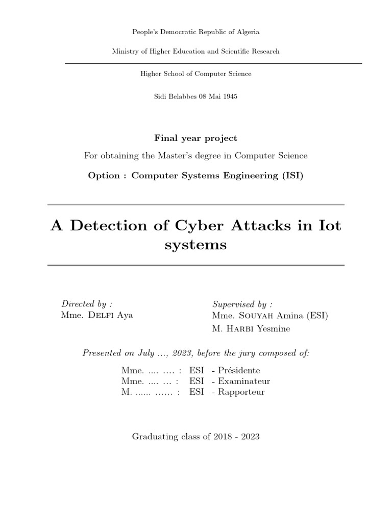 A Detection of Cyber Attacks in IoT Systems | PDF | Computer Security ...