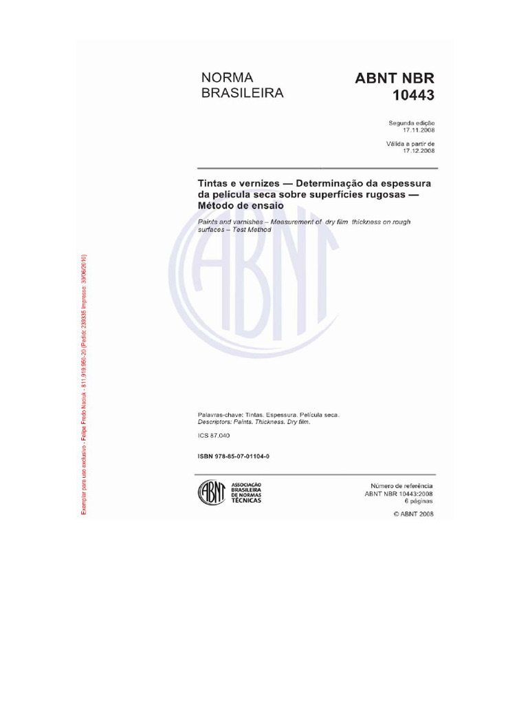 NBR 10443-2008 | PDF