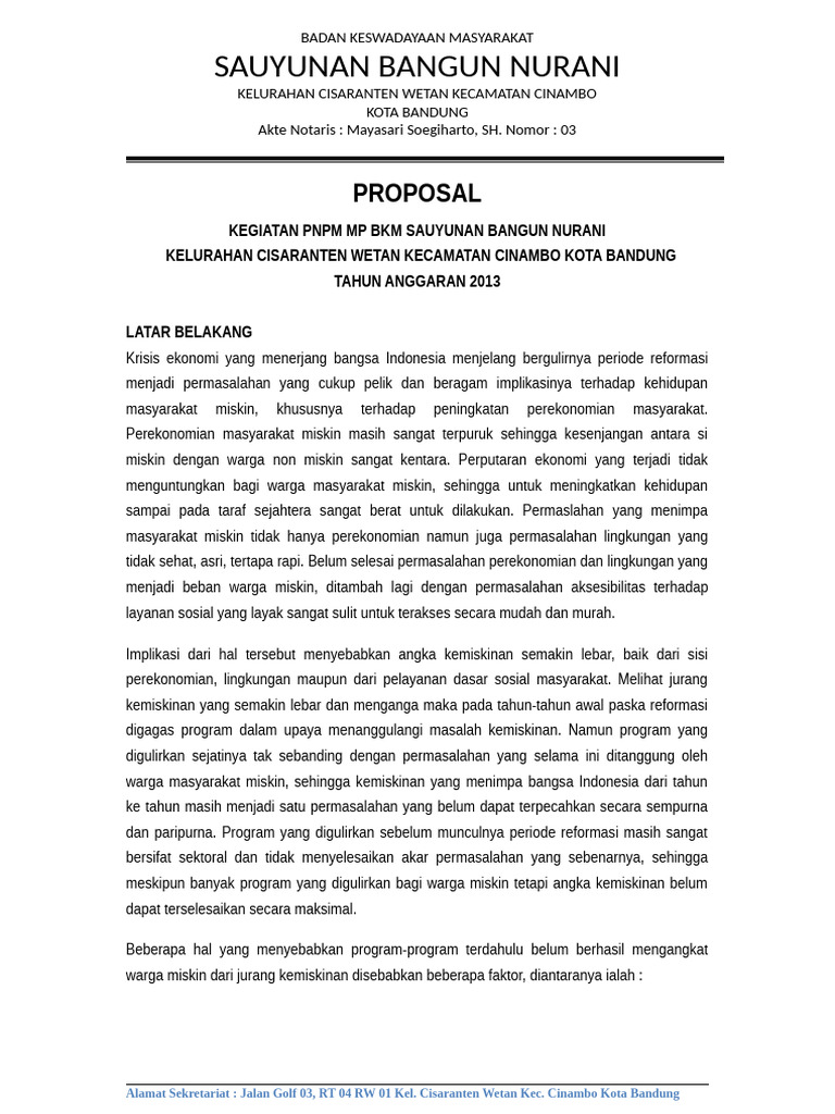 Contoh Proposal Umum Apbd | PDF