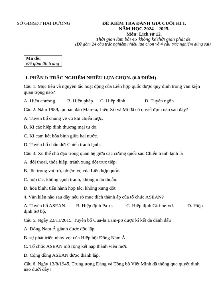 ĐỀ KTCK I - PHÚC THÀNH | PDF