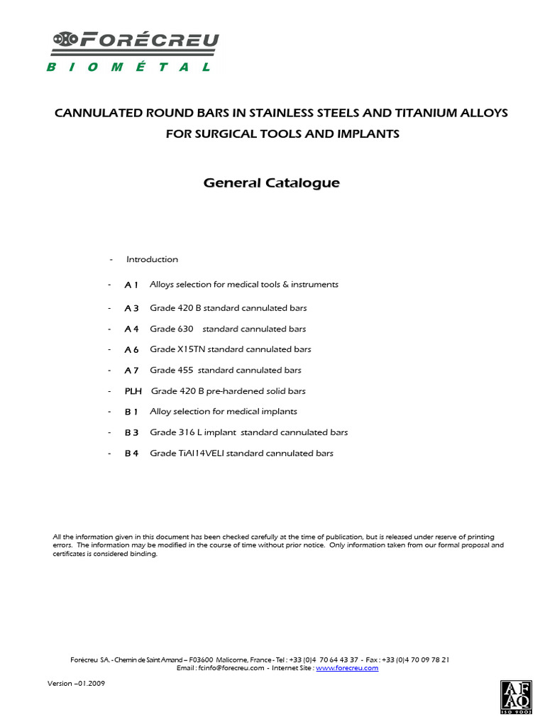 Cannulated Bars for Medical Tools | PDF | Stainless Steel | Mechanical ...