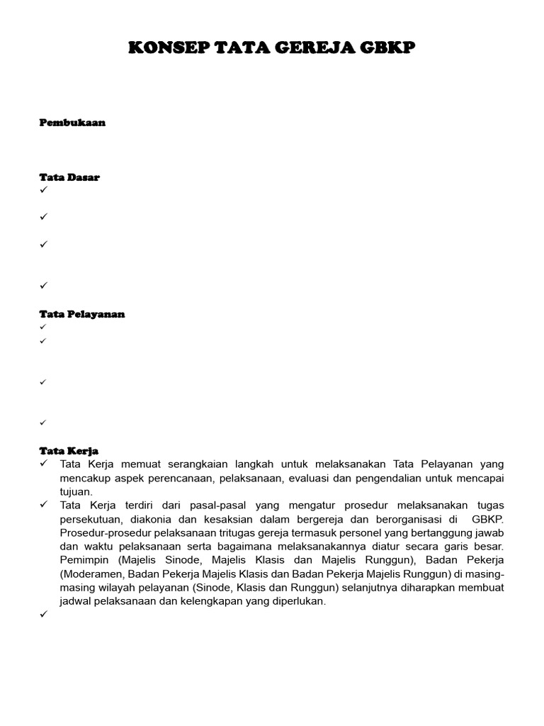 Tata Gereja GBKP: Struktur dan Nilai | PDF