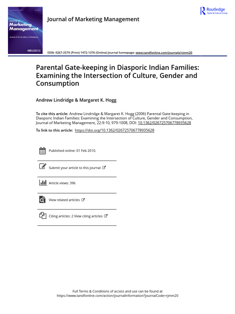 Parental Gate-Keeping in Diasporic Indian Families Examining The ...