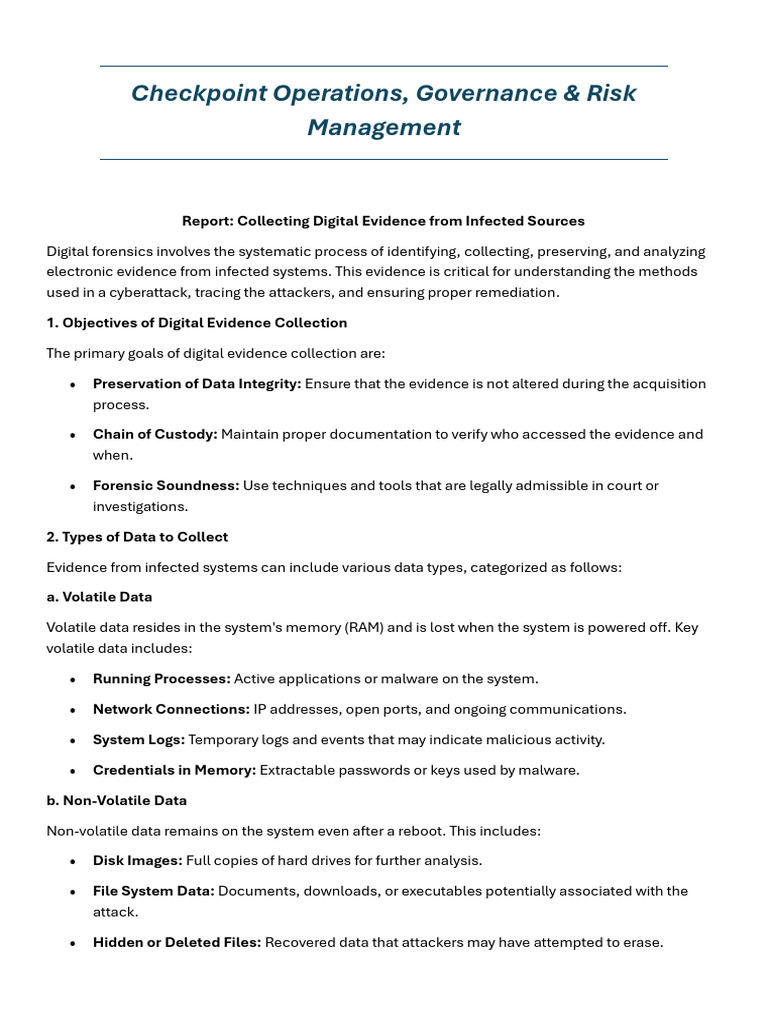 Checkpoint Operations, Governance & Risk Management | PDF | Digital ...