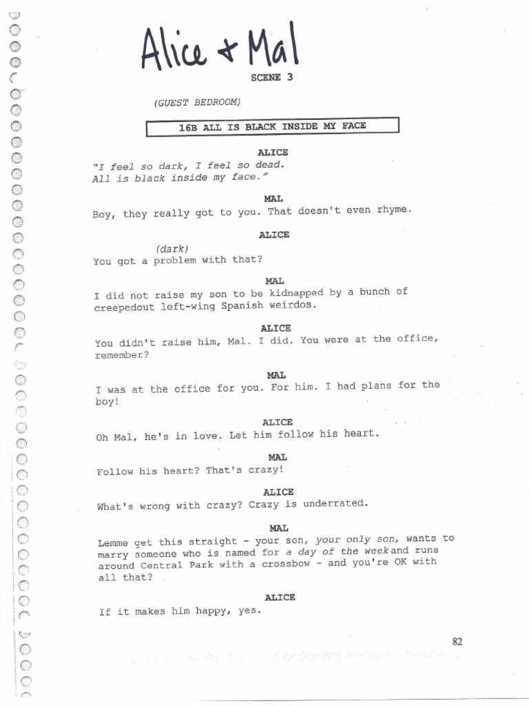 Alice and Mal Callback Scene | PDF