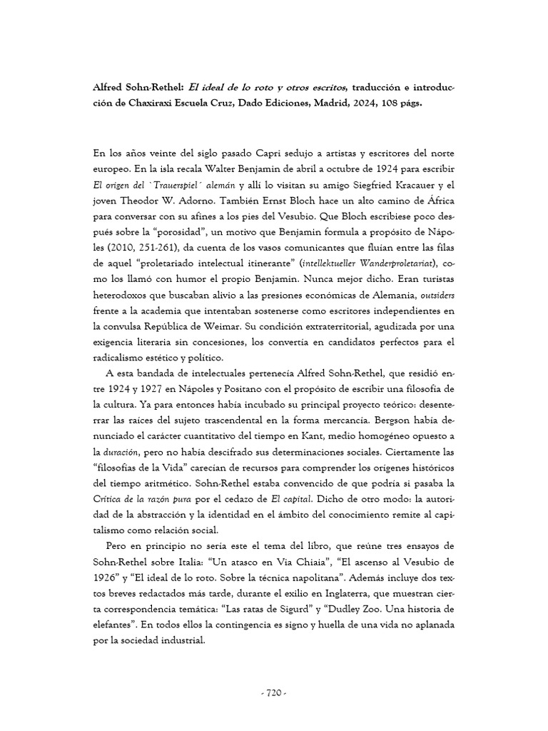 Alfred Sohn-Rethel: Ensayos sobre Nápoles | PDF