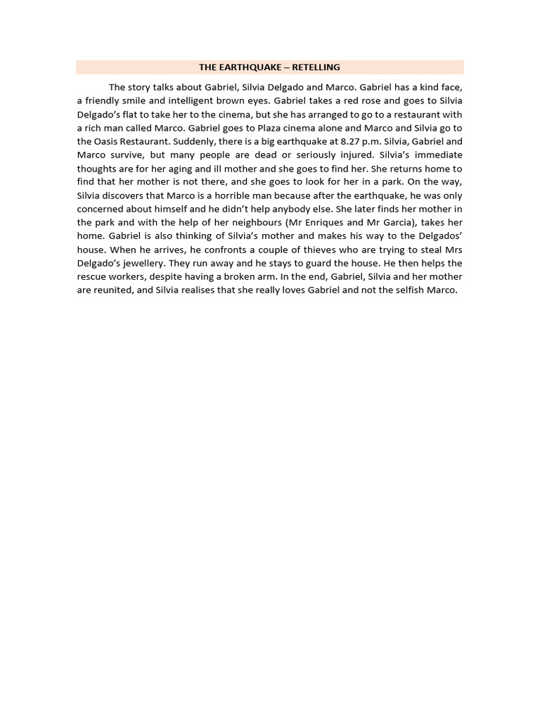 Love and Survival After the Earthquake | PDF