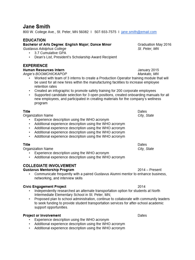 Resume Sample 1 | PDF | Social Psychology | Employment