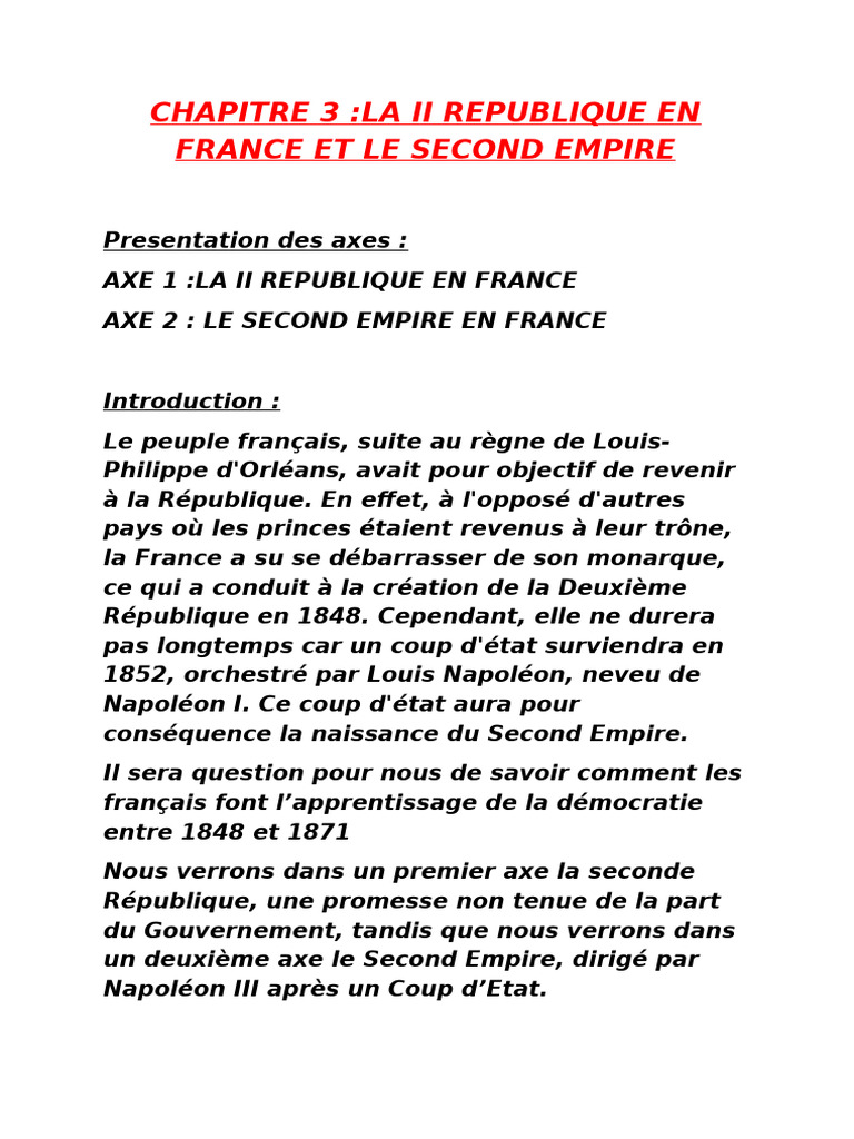 IIe République et Second Empire en France | PDF | Gouvernement | France