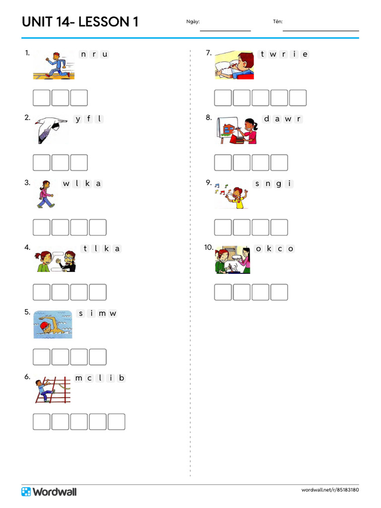 unit 14 lesson 1 đảo chữ | PDF