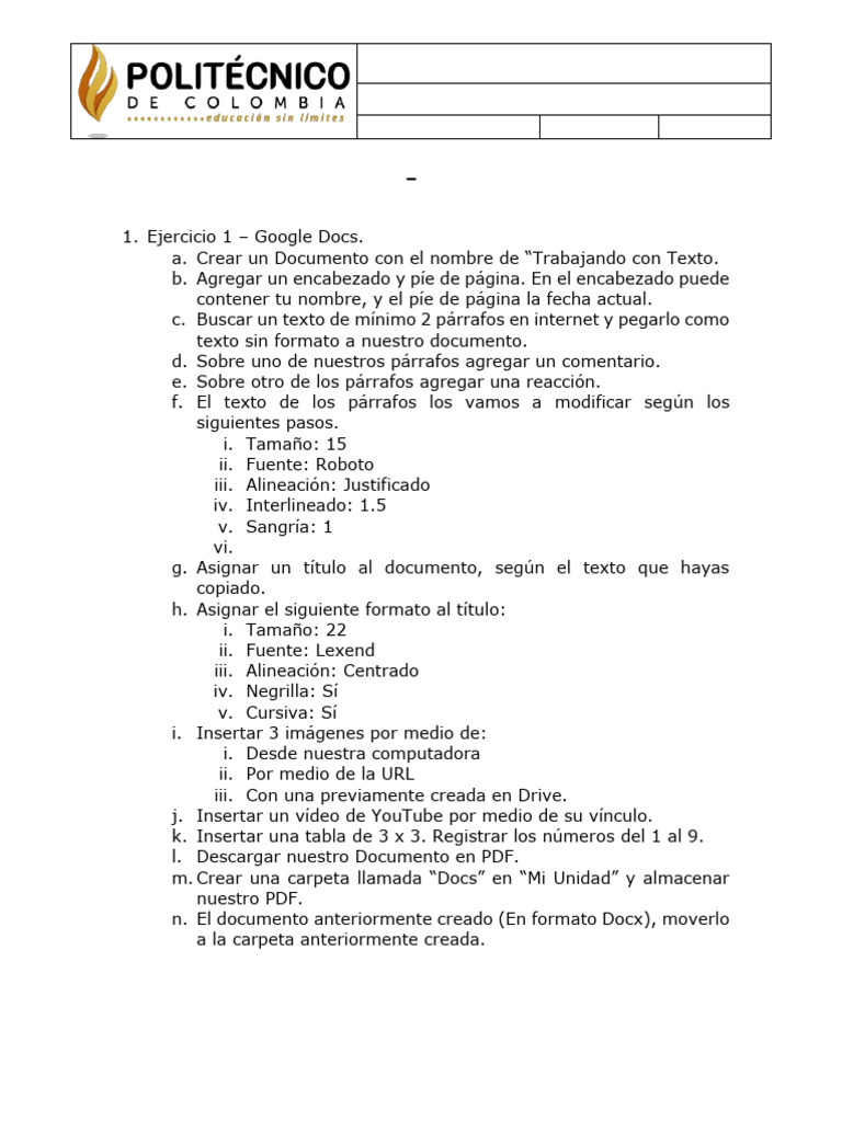 Ejercicios Documentos | PDF