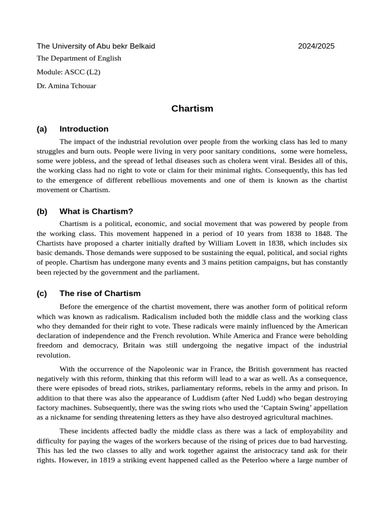 Chartism | PDF | Social Movements