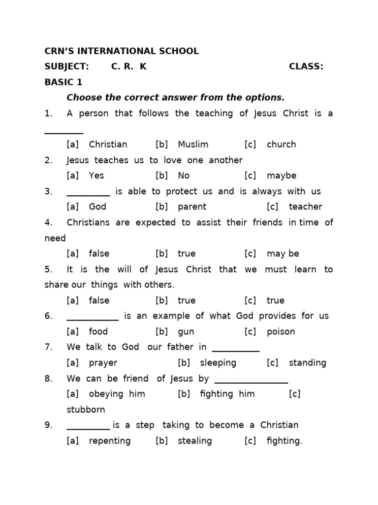 Primary 1 Third Term Exam Questions | PDF | Jesus | Floppy Disk