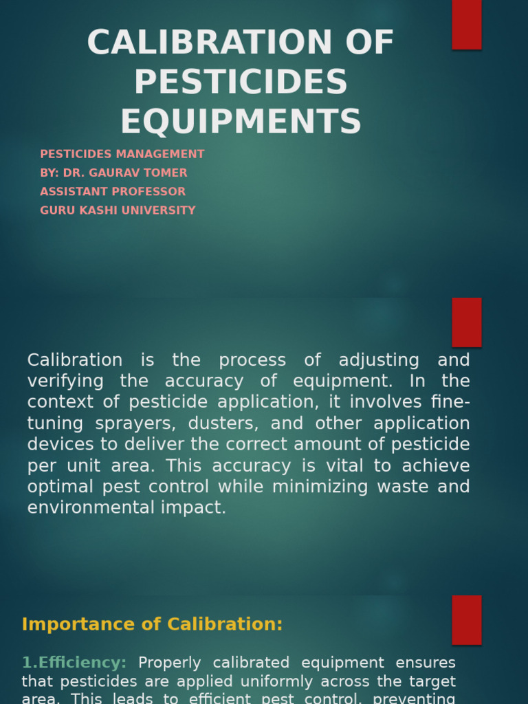 Pesticide Equipment Calibration Guide | PDF | Pesticide | Calibration