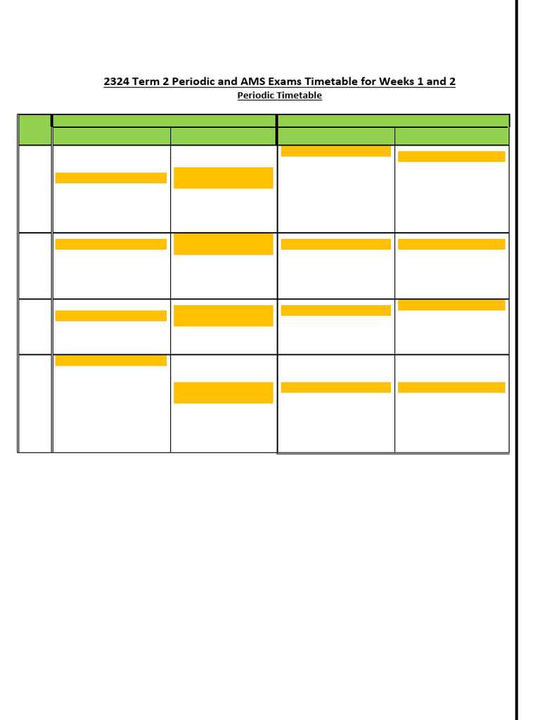 2324 Term 2 Weeks 1 and 2 Grades 5-8 Diagnostic Exam Schedule | PDF