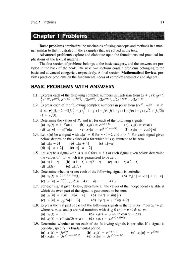 Problem Chapter1 Oppenheim Sheet1 | PDF