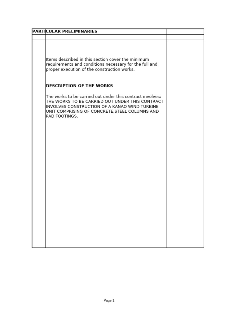 Proposed VCCT Wind Turbine Foundation Bill of Quantities | PDF | Deep ...