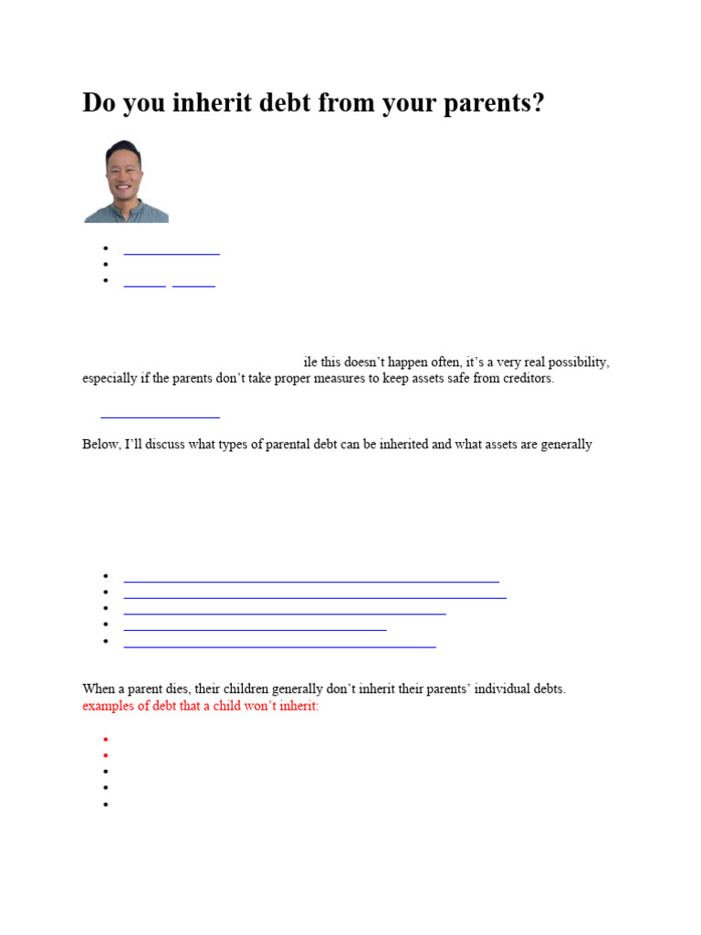 Do You Inherit Debt From Your Parents | PDF | Debt | Loans