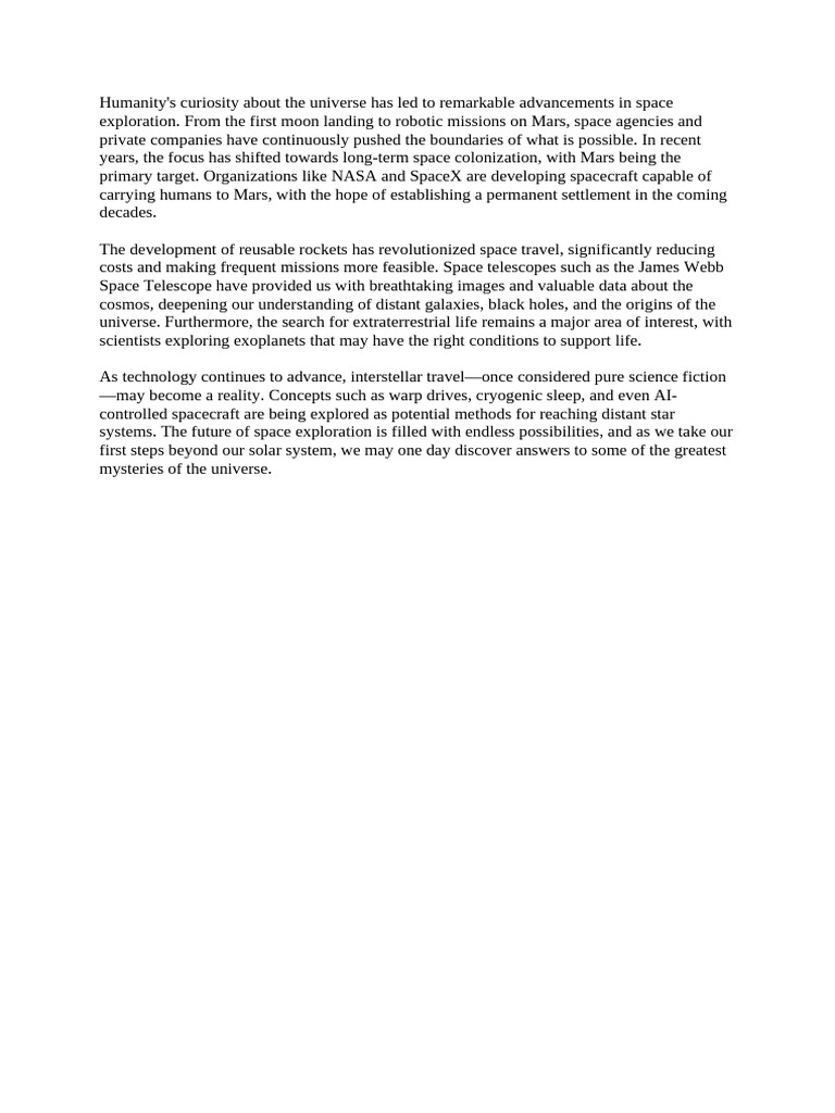 The Future of Space Exploration | PDF