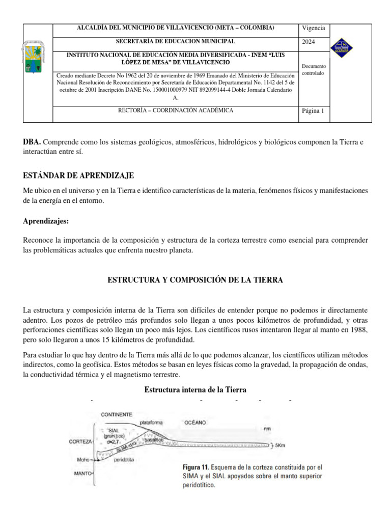 Estructura y Composicion de La Tierra | PDF | Roca (geología) | Basalto