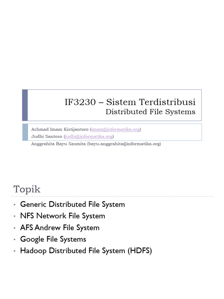 Distributed File Systems Overview | PDF | Computer File | File System