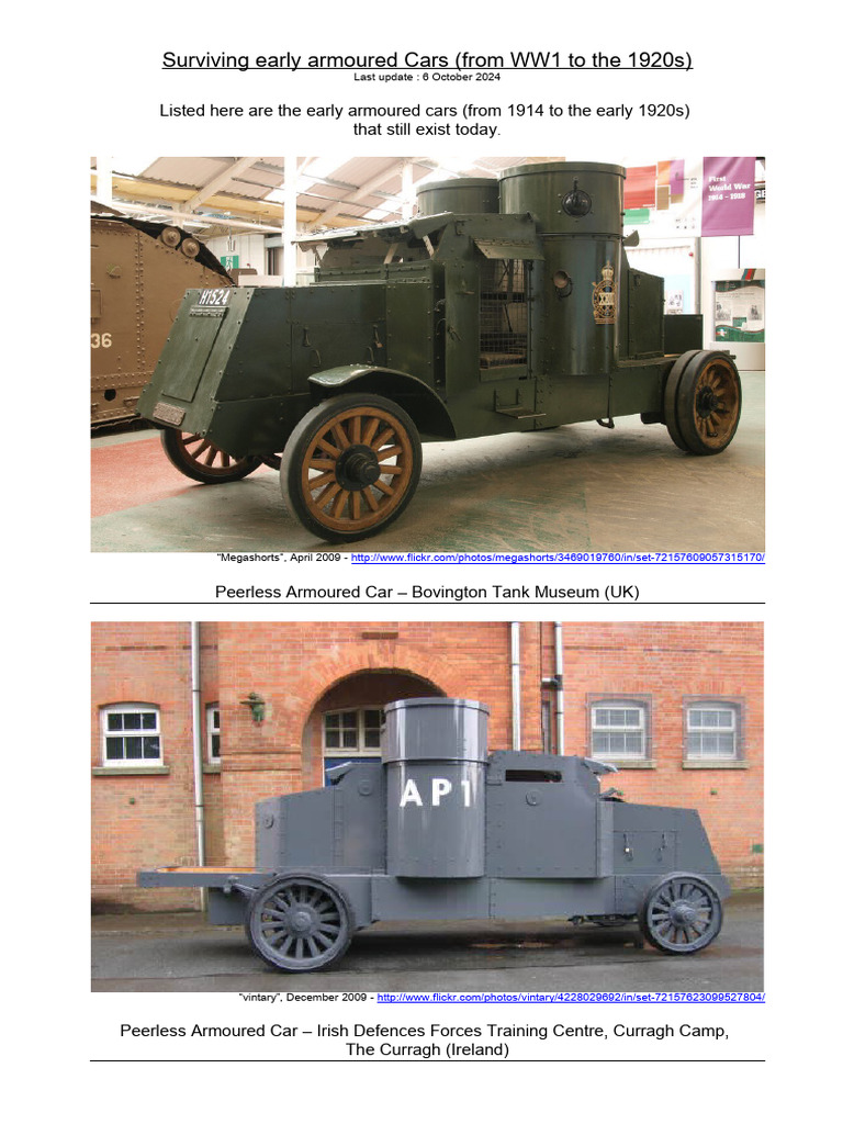 Surviving WW1 Armoured Cars-1 | PDF | Military Vehicles | Vehicles