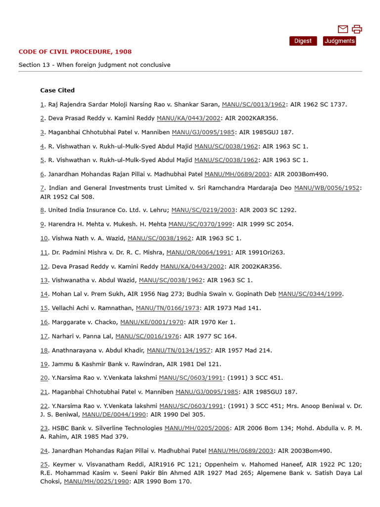Commentary on Section 13 CPC | PDF | Judgment (Law) | Lawsuit