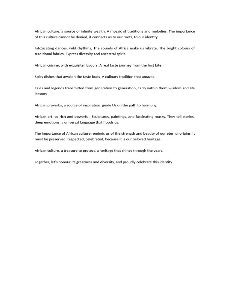 Celebrating African Cultural Heritage | PDF