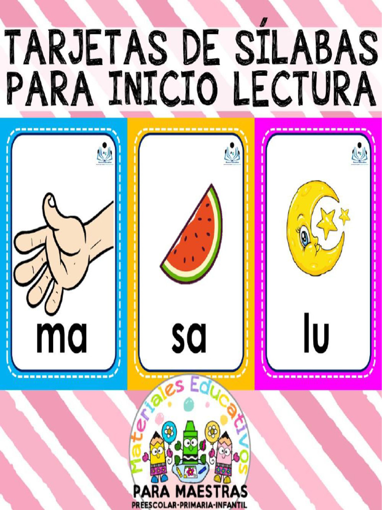 Tarjetas de Sílabas para Inicio Lectura Recopilado Por Materiales ...