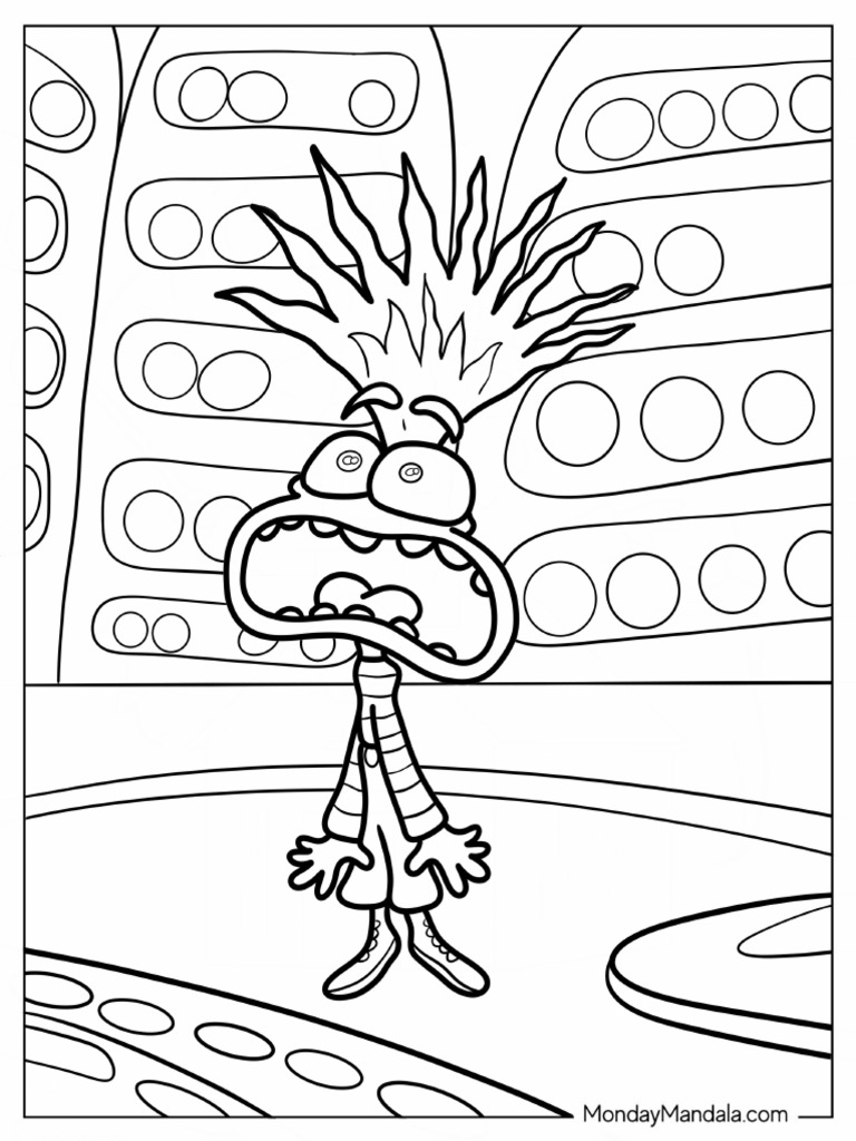Anxiety Screaming Coloring Page For Kids | PDF