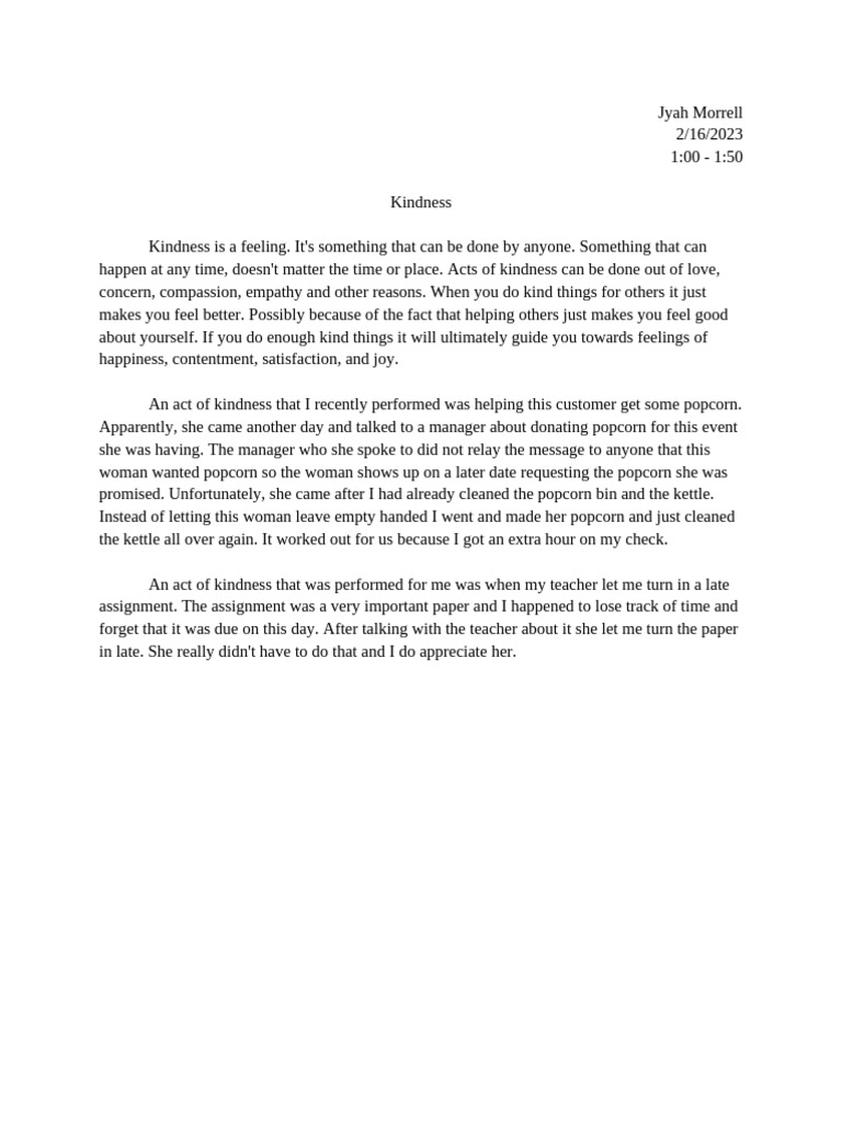 The Impact of Kindness on Well-Being | PDF