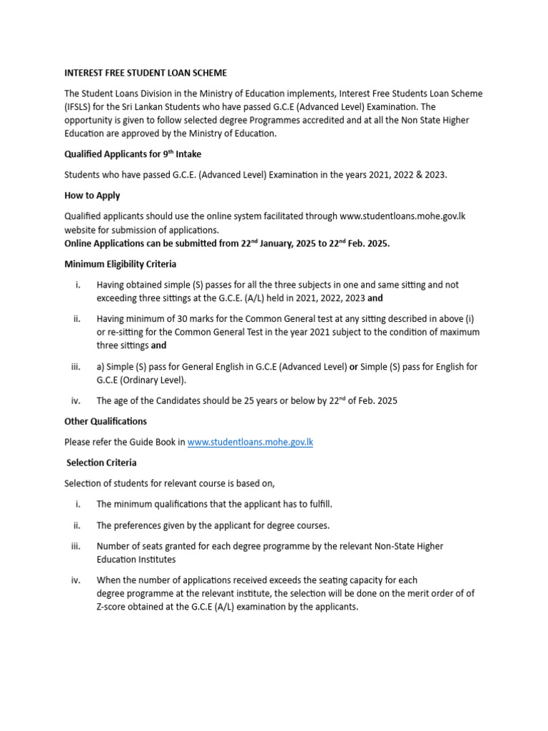 Interest Free Student Loan Scheme | PDF | Academic Degree | Educational ...