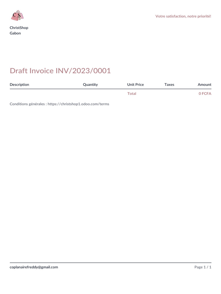 Draft Invoice INV/2023/0001 Details | PDF
