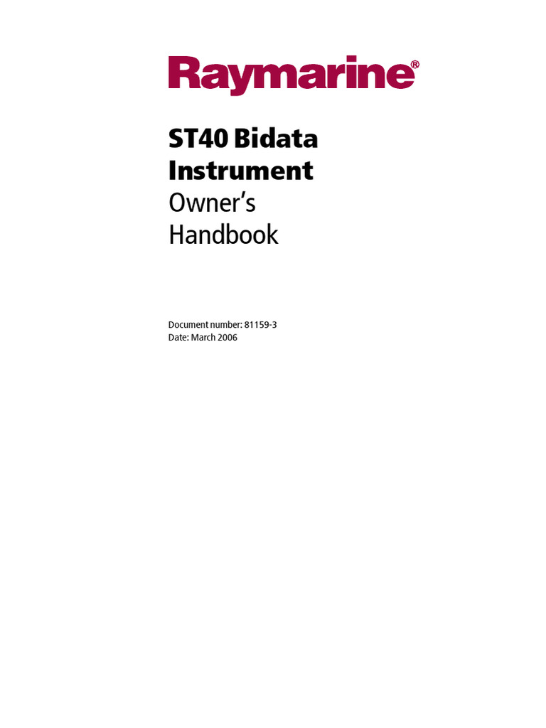 raymarine ST40 Bidata | PDF | Electromagnetic Compatibility | Calibration