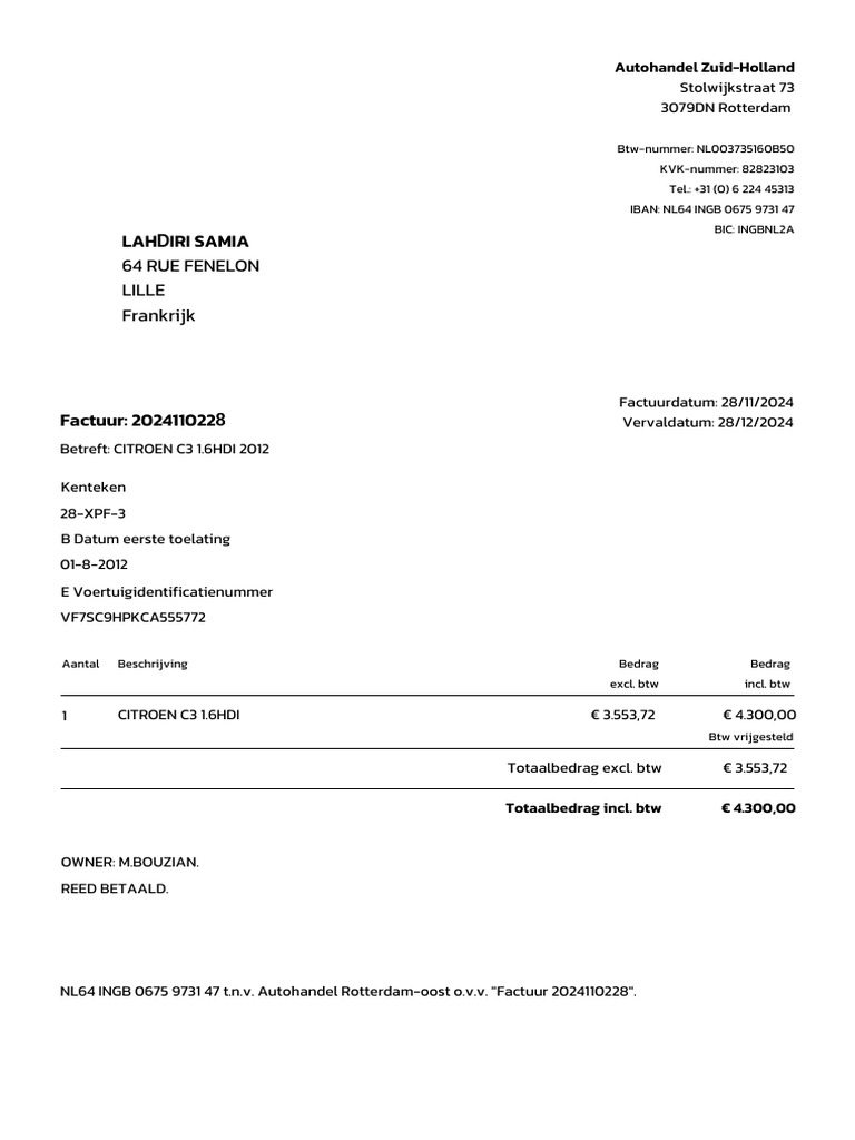 Facture c3 Lahdiri 28-Xpf-3 | PDF