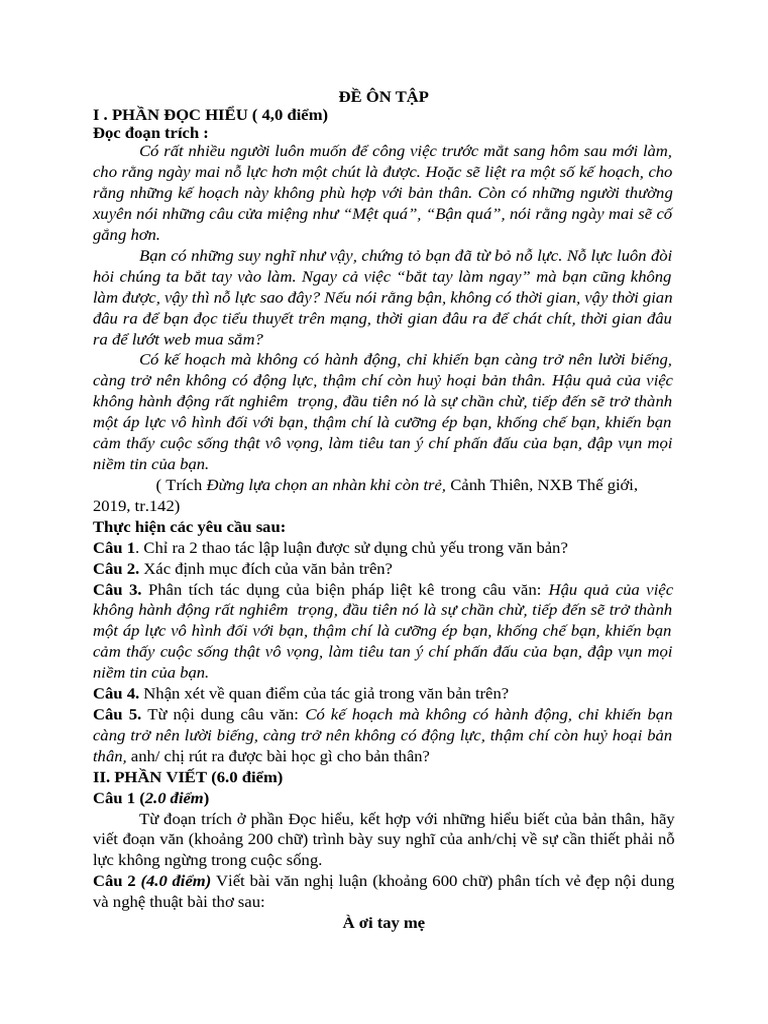 ĐỀ ÔN TẬP CK1 | PDF