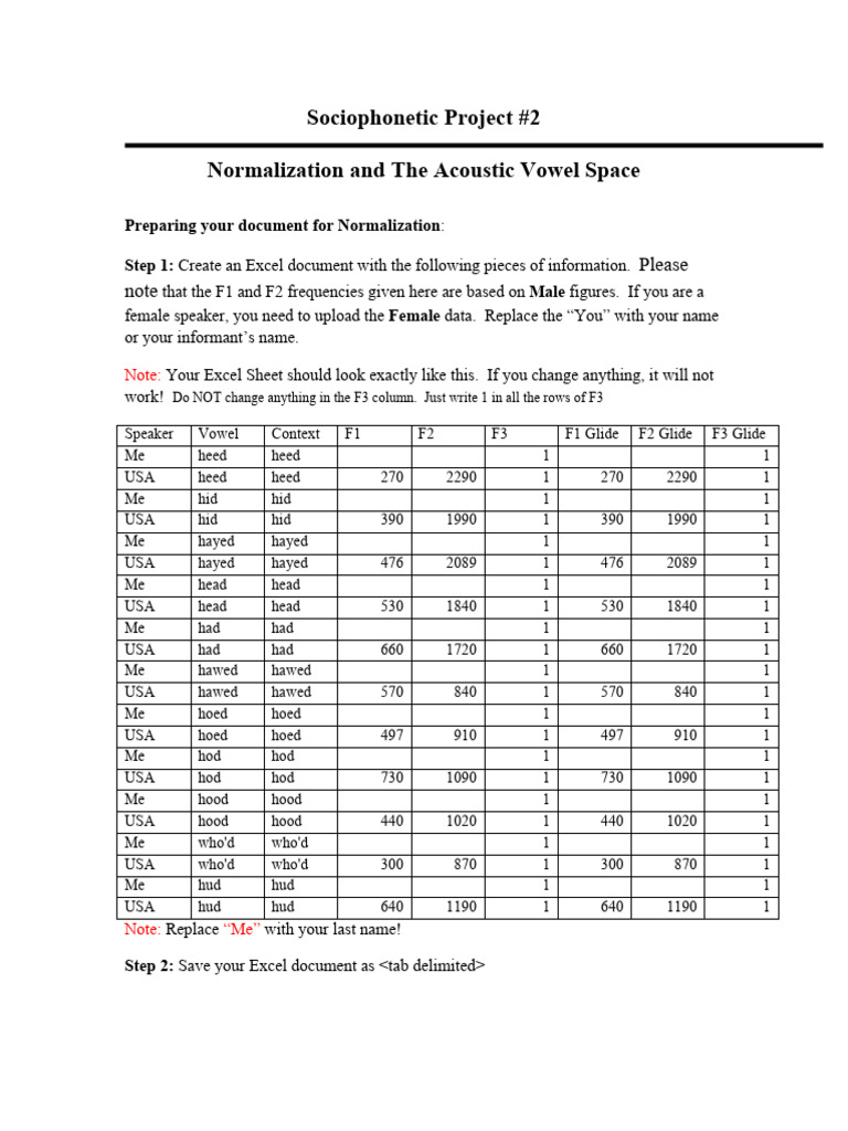 Normalization and Vowel Space Procedures | PDF | Vowel | Human Voice