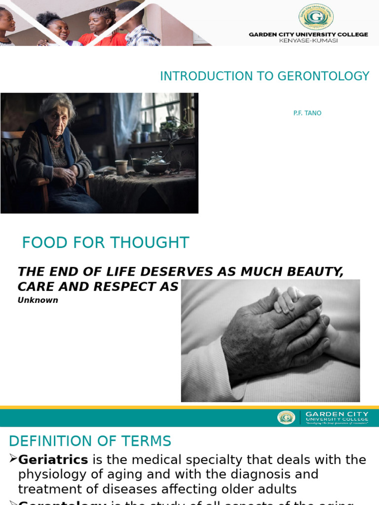 Introduction To Gerontology | PDF | Ageing | Gerontological Nursing