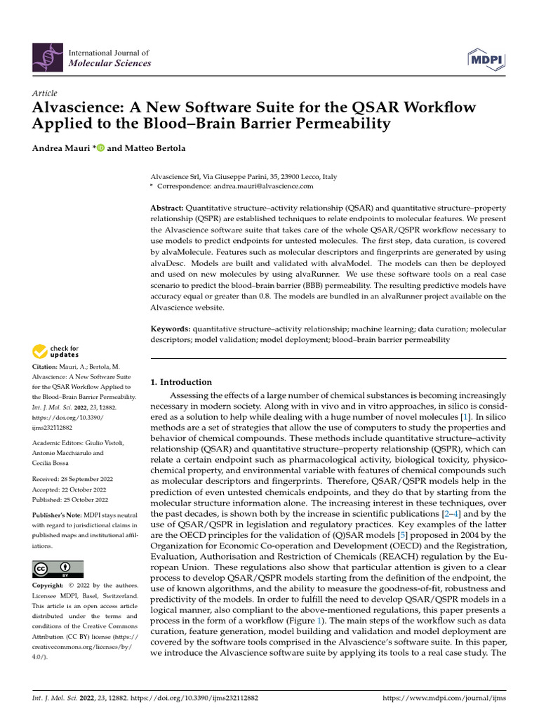 Alvascience: A New Software Suite For The QSAR Workflow Applied To The ...
