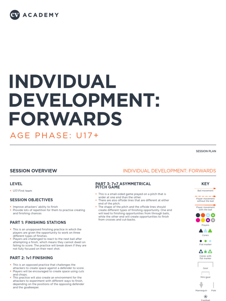 U17 Forward Finishing Session Plan | PDF | Forward (Association Football) | Defender ...