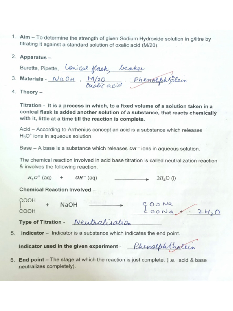 Class XI 2 Titrations | PDF