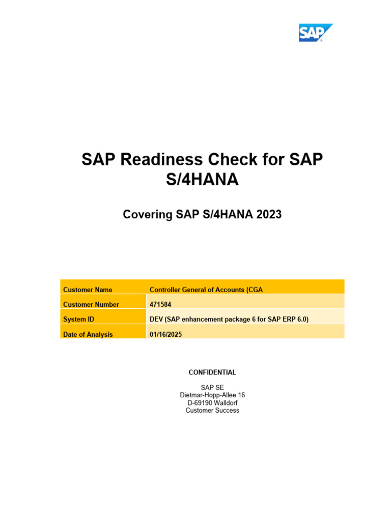 SAP Readiness Check For SAP S4HANA Conversion2 | PDF | Computing