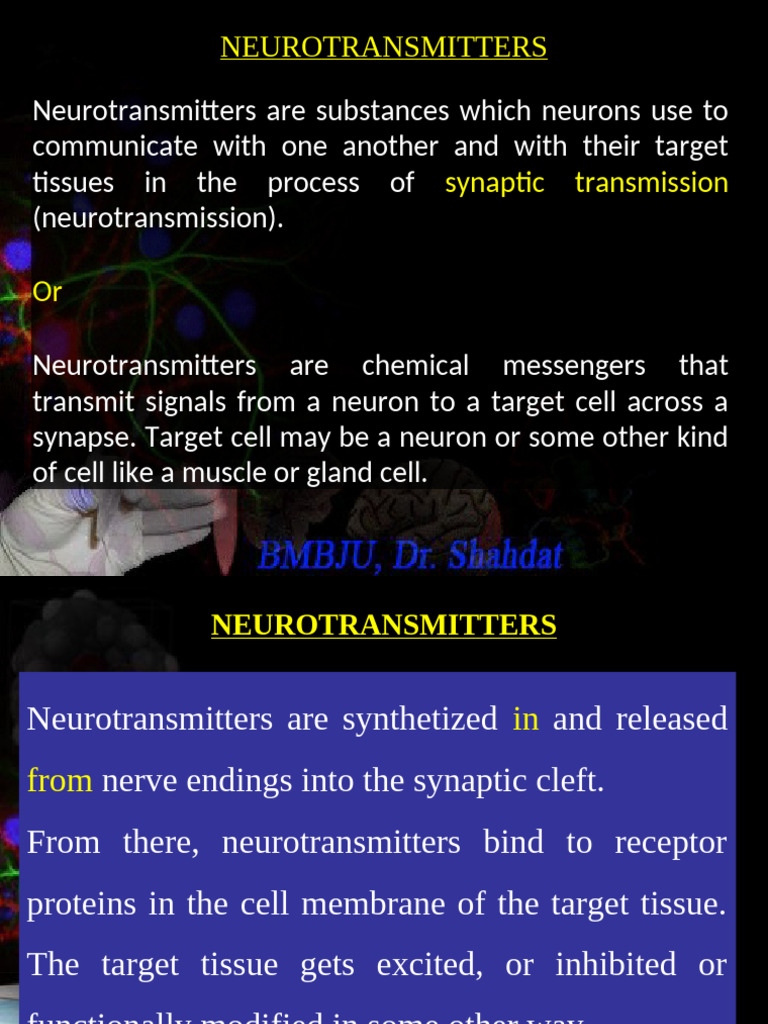 Neurotransmitters L-1 | PDF | Neurotransmitter | Chemical Synapse